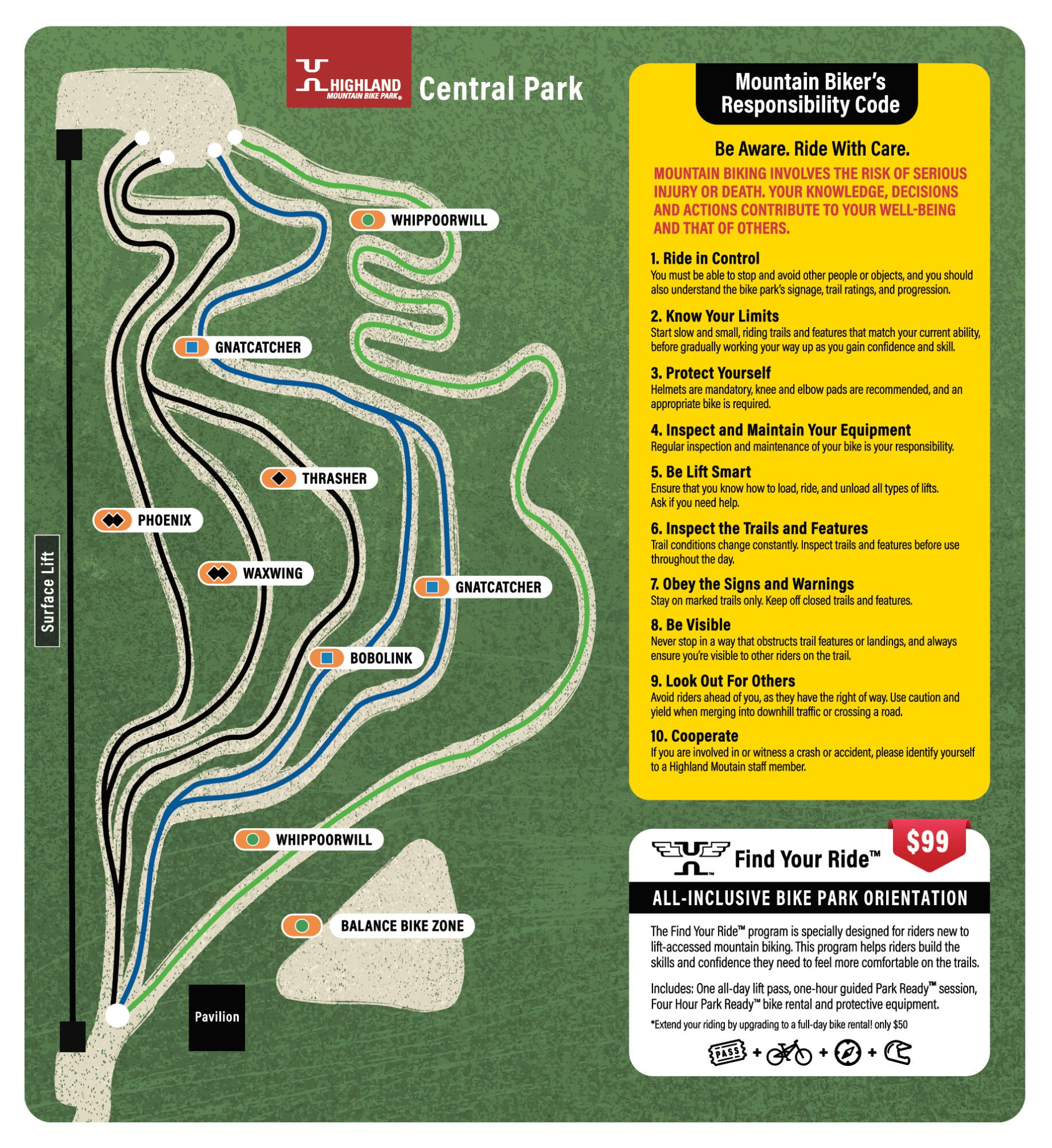 Trail Map | Highland Mountain Bike Park